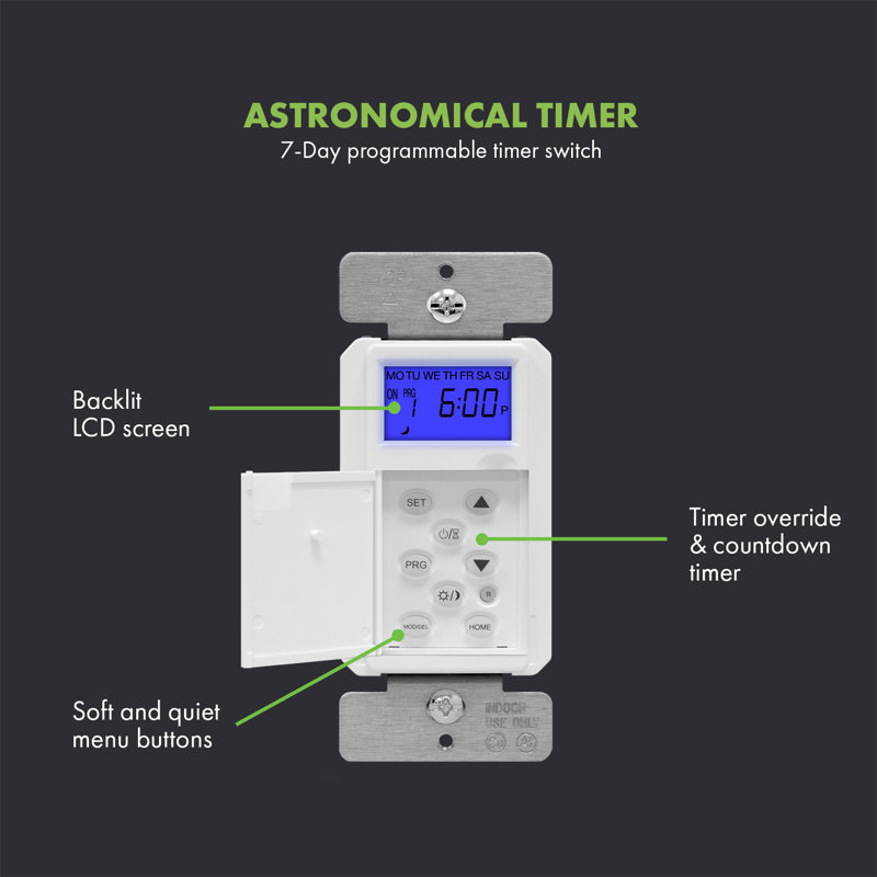 Light Timer Switch TOPGREENER Digital Astronomic Timer Switch - 7-Day Programmable Light Timer ...